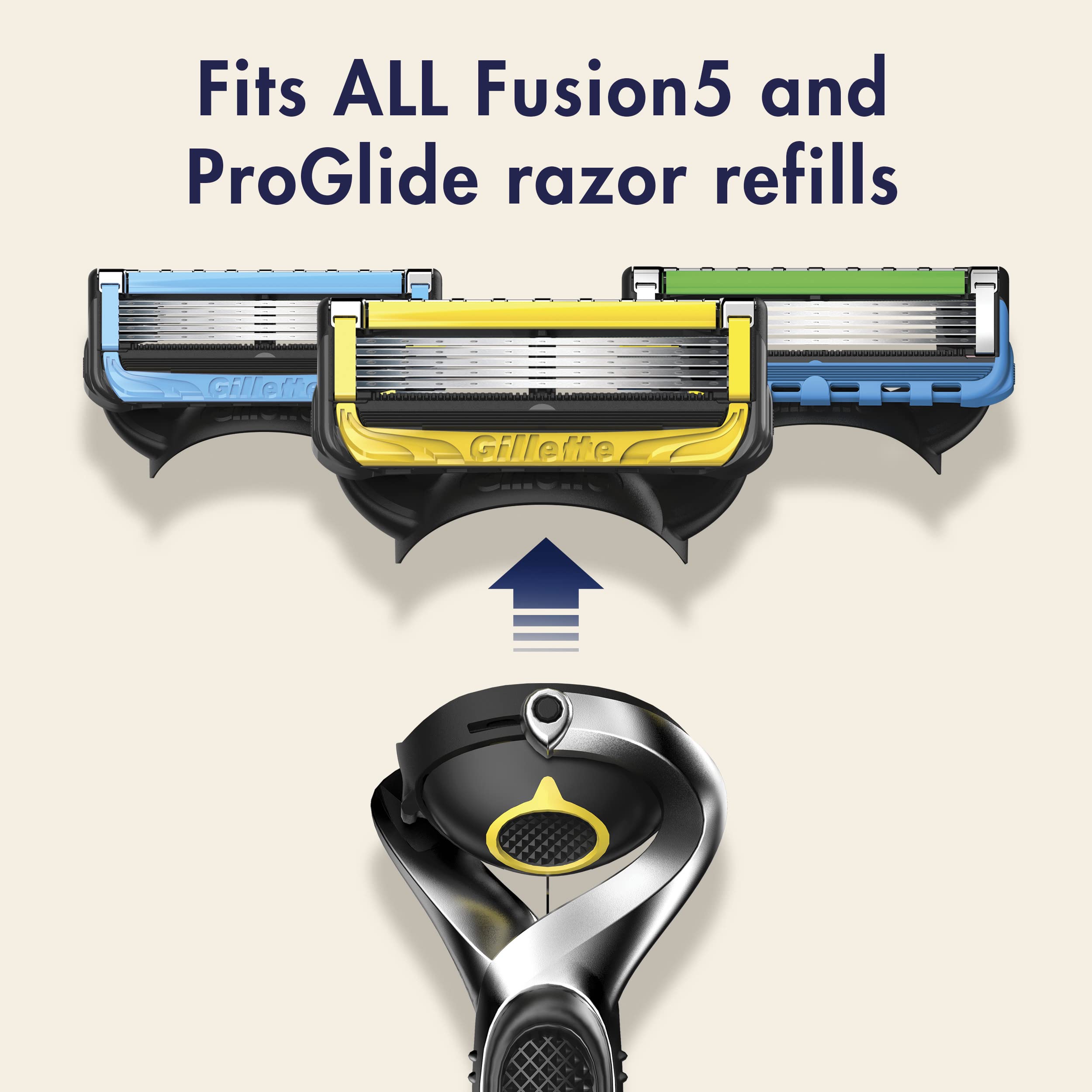 Gillette ProGlide Shield Power Men's Razor Handle + 1 Blade Refill