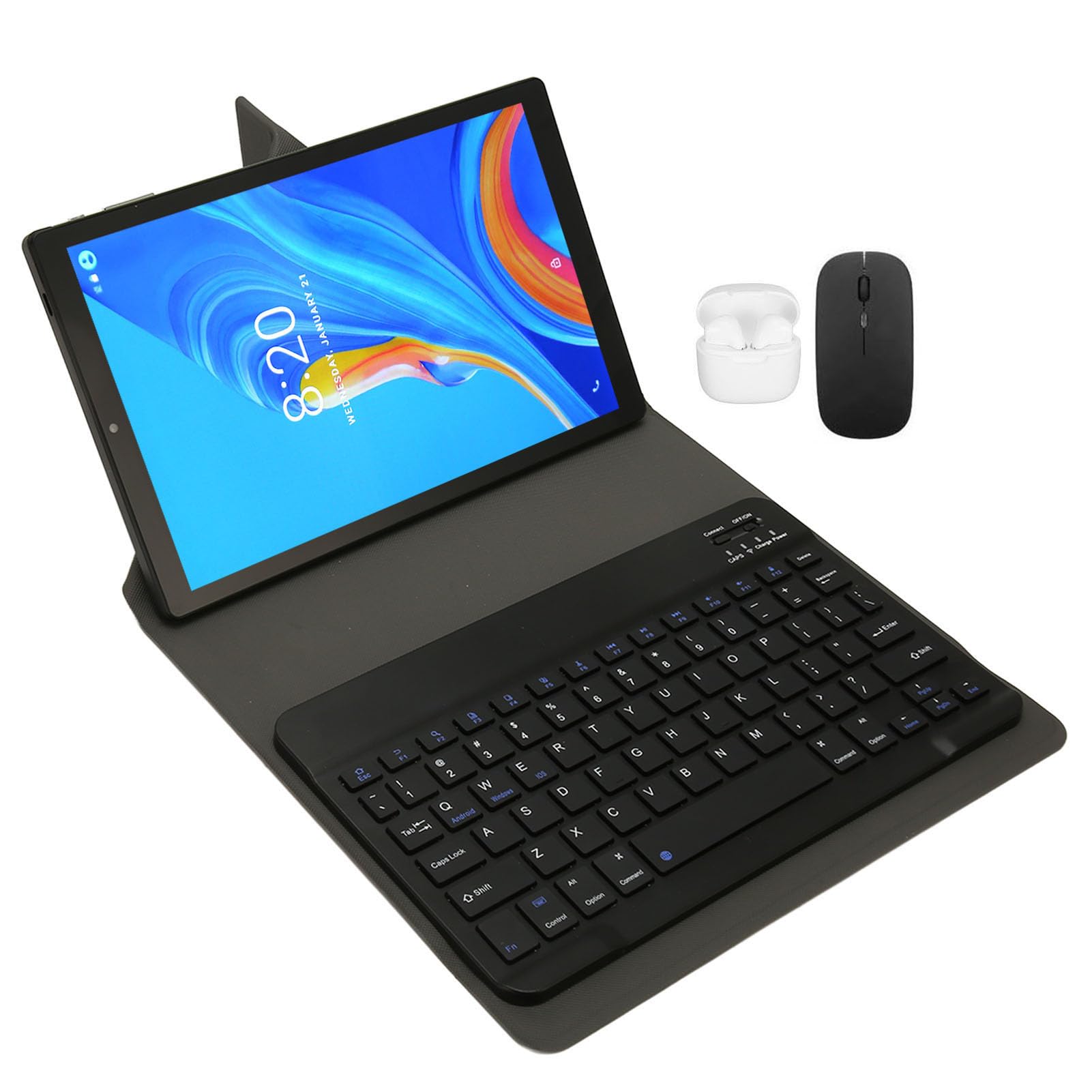 ICRPSTU 2 in 1 Tablet PC, MT6735 Deca Core 8800mAh 5G WiFi 10.1 Inch Tablet 256GB Expandable Dual Camera for Work (US Plug)