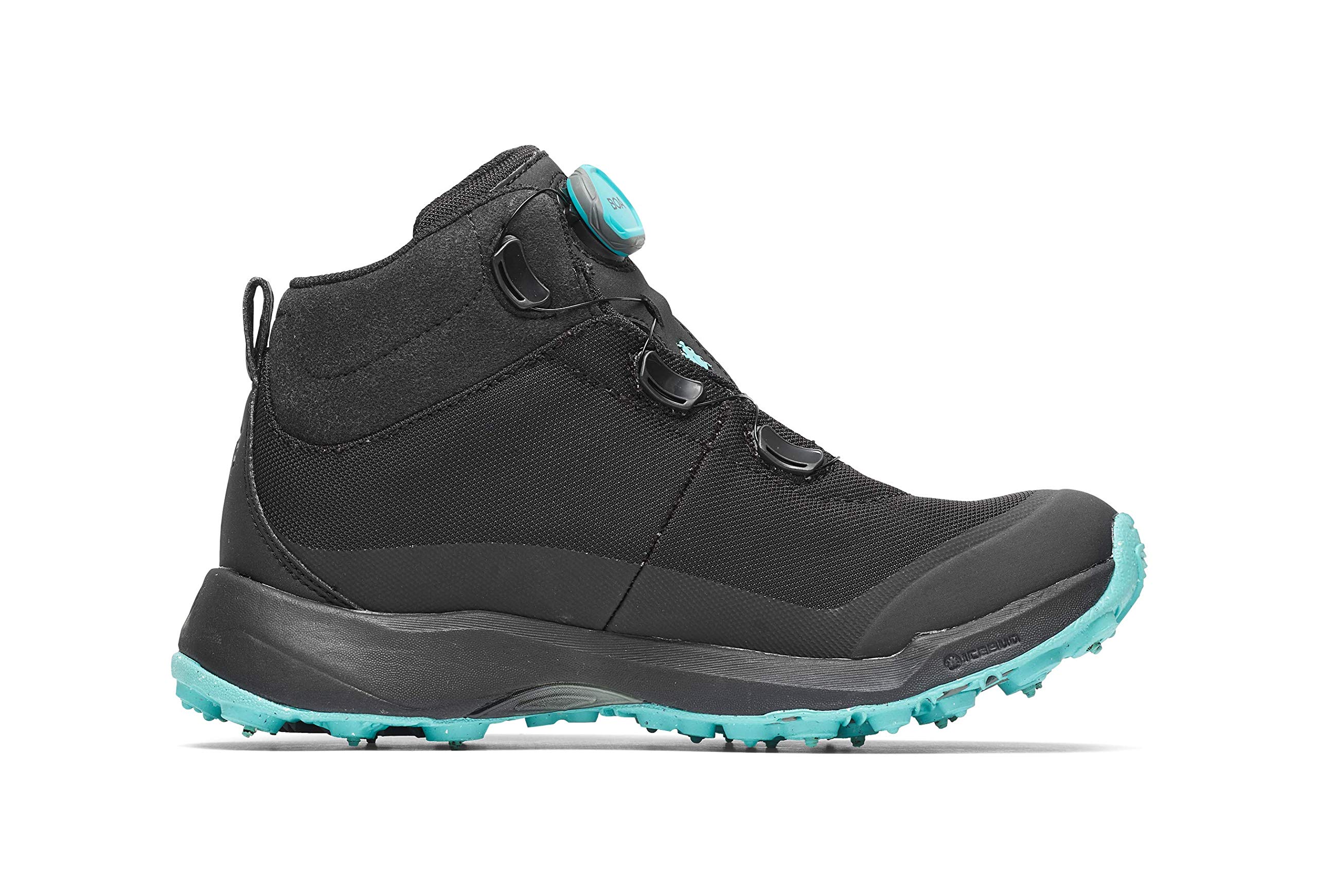 Icebug Womens Stavre BUGrip GTX Hiking Boot with Carbide Studded Traction Sole, Black/JadeMist, 6.5