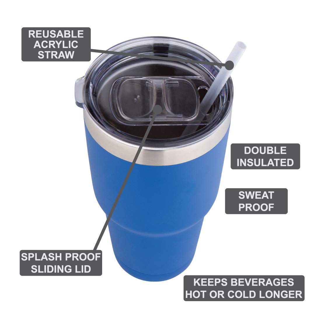 GOLF DAD KNOCKOUT Navy 30 oz Tumbler With Straw and Slide Top Lid | Stainless Steel Travel Mug | Compare To Yeti Rambler