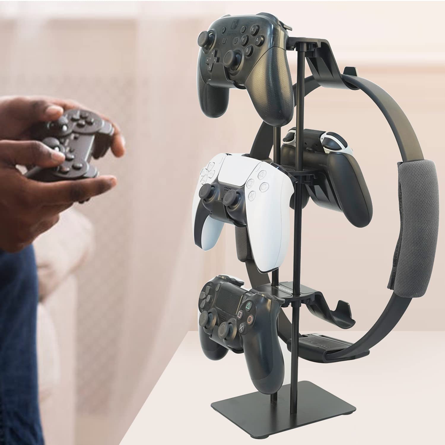Monzlteck Desktop Controller Holder for PS4/PS5/Xbox ONE/Switch Pro, Controller Organizer,Gaming Accessories