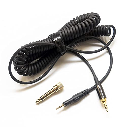 Voarmaks 4 Pole Long Steps Audio DJ Cable Cord Line Plug Compatible with Pioneer HDJ-X5 X7 S7 CUE1 Headphones Extended Coiled Spring Dj Wire