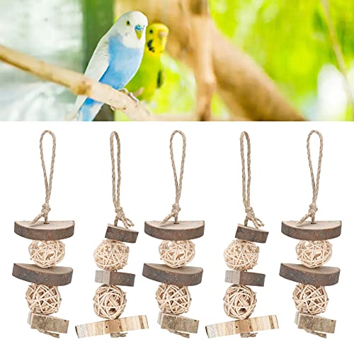 SYH&AQYE 5Pcs Bird Chewing Toys Bird Beak Grinding Stone for Parrots/Hamsters and Other Rodents Cage Hanging Bird Biting String Pet Accessory