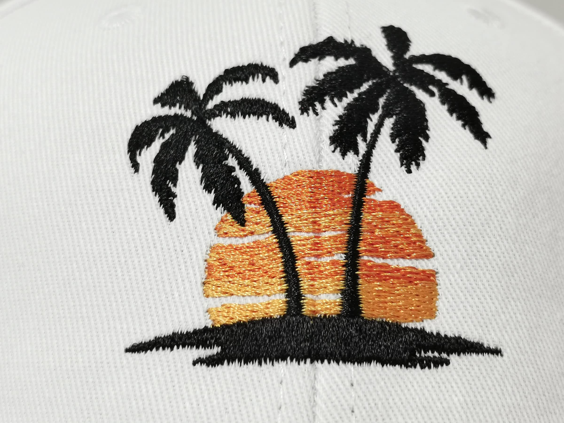 Hepandy Palm Tree Embroidered Baseball Cap for Women Men Girl, Summer Beaches Outdoor White Trucker Hats Adjustable Snapback Golf Dad Hats