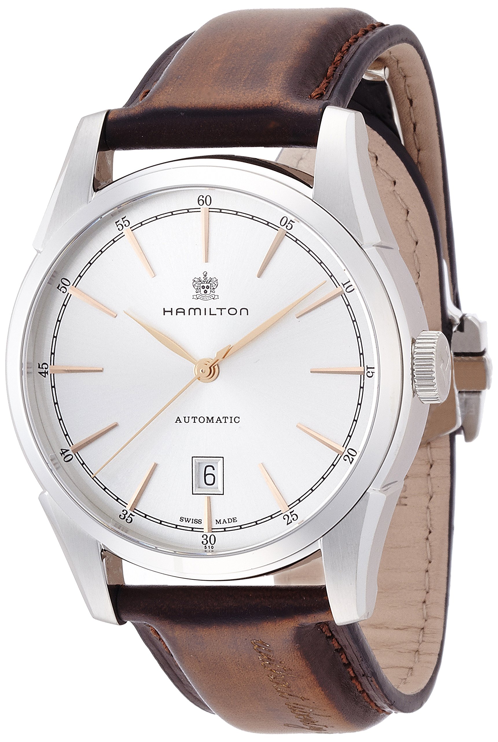 Hamilton Men's H42415551 American Classic Spirit of Liberty Analog Display Swiss Automatic Brown Watch