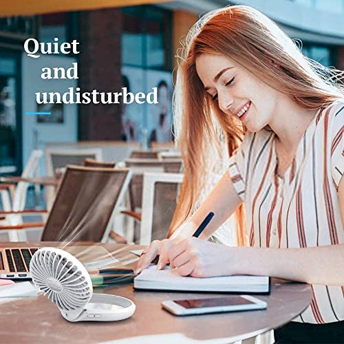 Trafikin Portable Mini Fan, Handheld Fan Personal USB Table Desk Fan with Makeup Mirror