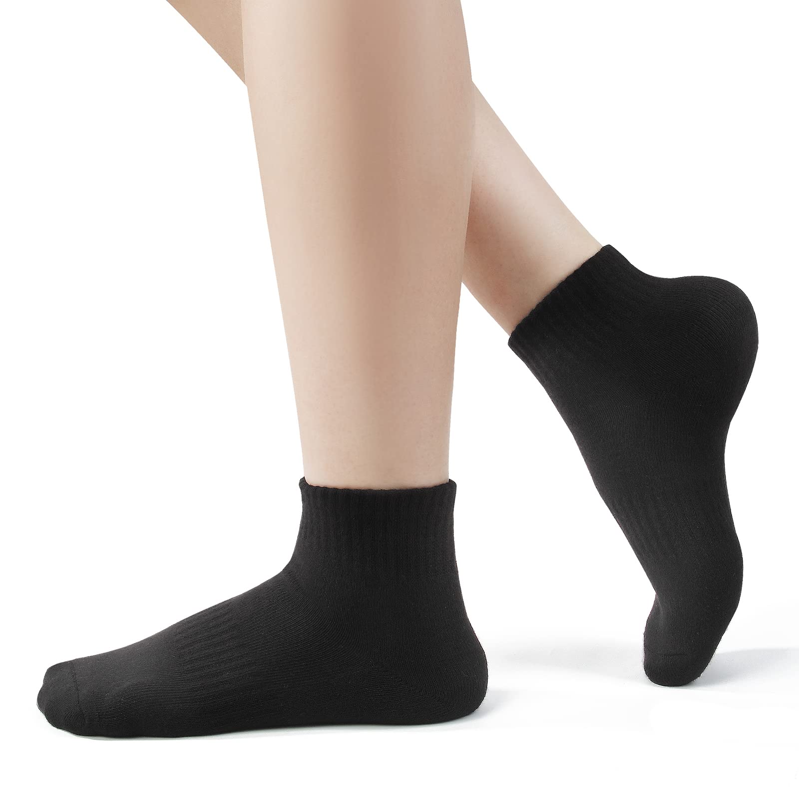 Hepsibah Womens Athletic Ankle Socks Cotton Thick Cushion Low Cut Running Sport Tab Socks 6 Pack Color White 6Pack Size US Shoe Size 6-11