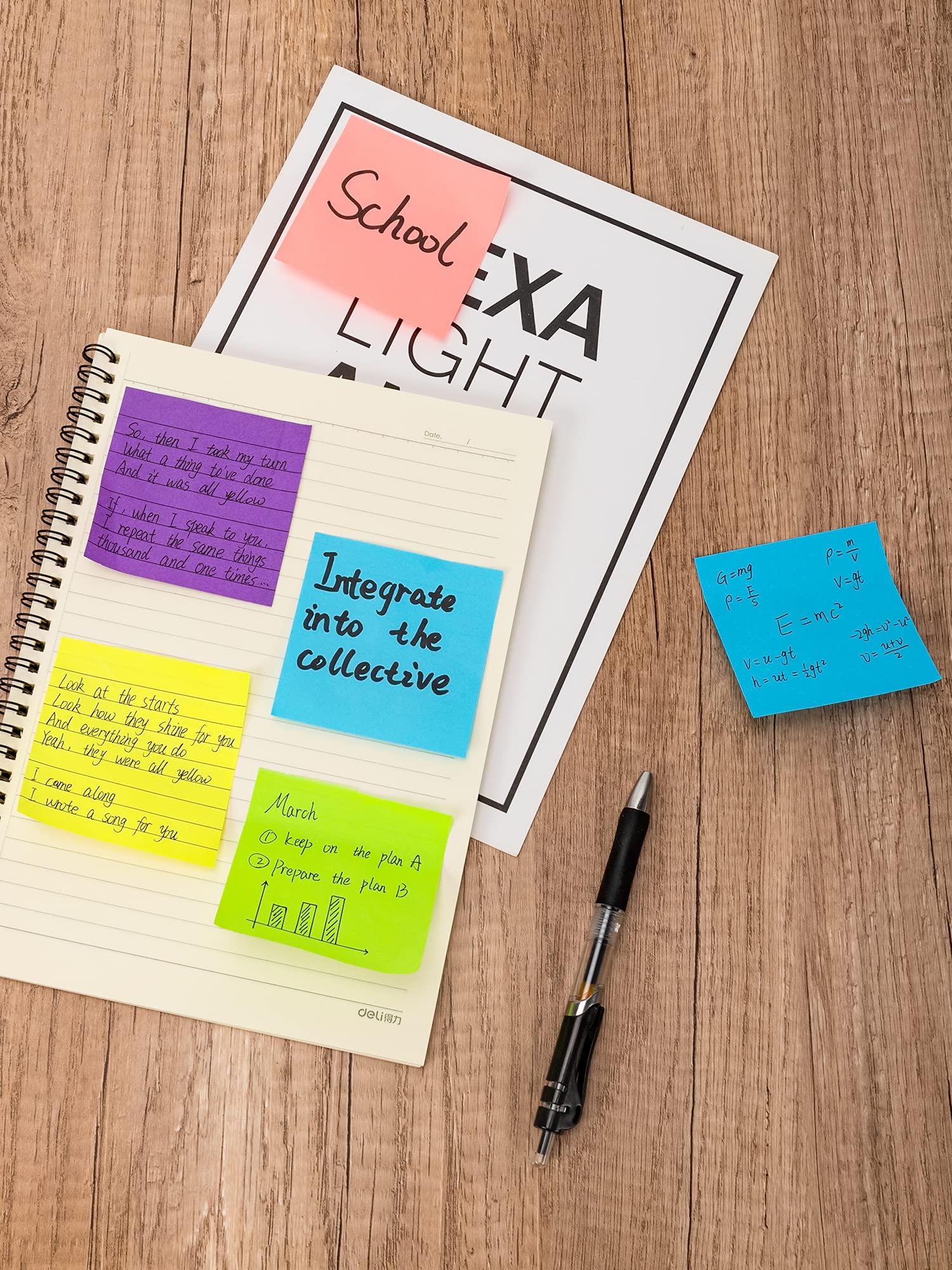 JARLINK 24 Pads Sticky Notes, 6 Bright Colors 3x3 Inches Self-Stick Pads, Easy to Post for Home, Office, Notebook, 70 Sheets/Pad, 2 Choices (Normal/Line)