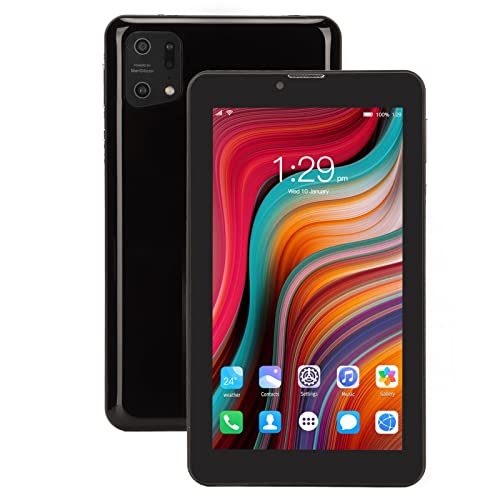 HD Tablet, 4GB 32GB 6000mAh Capacity 7 Inch Tablet 1960x1080 HD Black Octa Core Expandable to 128GB for Android 10.0 for Playing Games (US Plug)