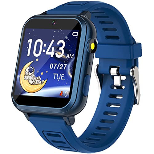 Vakzovy Kids Smart Watch Boys Girls Gifts for 3-12 Year Old, 24 Games HD Touch Screen Camera Video Music Pedometer Flashlight Alarm Clock Smart Watch for Kids Birthday Gifts for 6 7 8 9 Year Olds