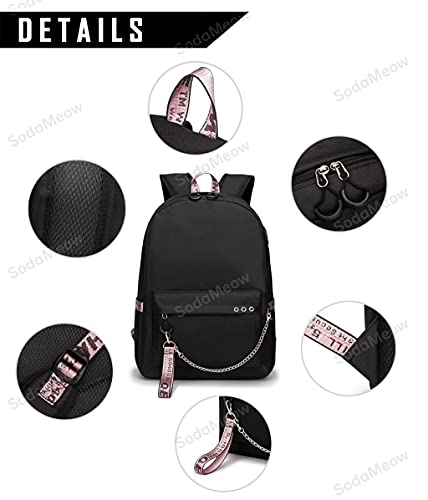 SodaMeow Demon Backpack Anime Bag Kimetsu no Yaiba Nezuko Casual Backpack Slayer with USB Charging Port, Free Keychain (B-Muzan)