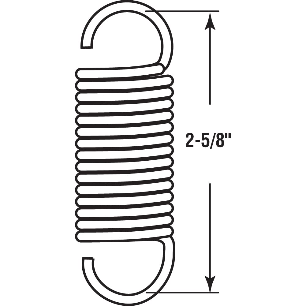 Handyman Springs SP 9617 Steel Construction, Nickel-Plated Finish, 0.105 GA x 3/4 in. x 2-5/8 in, Single Loop Open, (2-Pack) Extension Spring