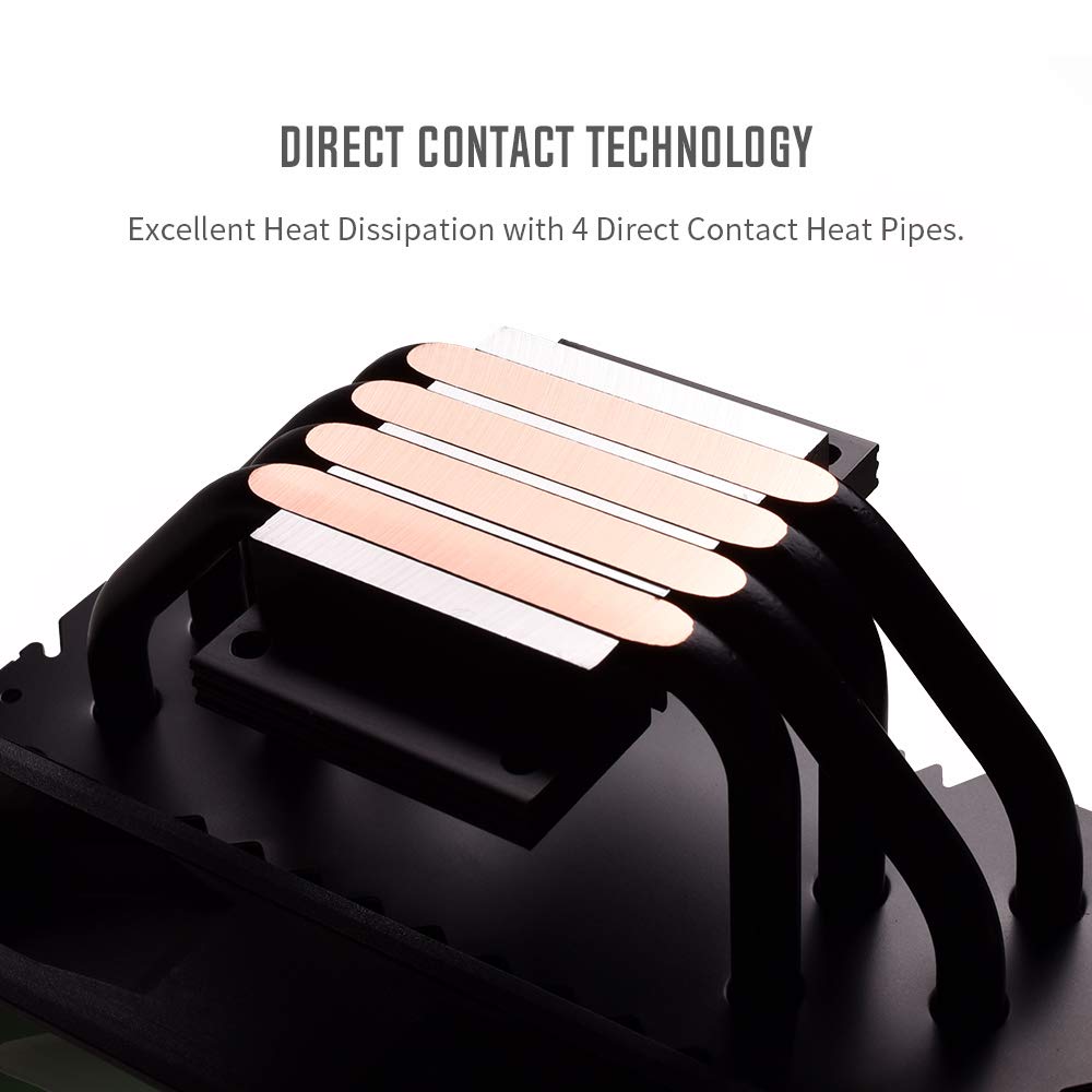 ID-COOLING SE-224-XT RGB CPU Cooler AM4 CPU Cooler 12V 4PIN RGB Cooler 4 Heatpipes CPU Air Cooler 120mm PWM Fan, Intel/AMD