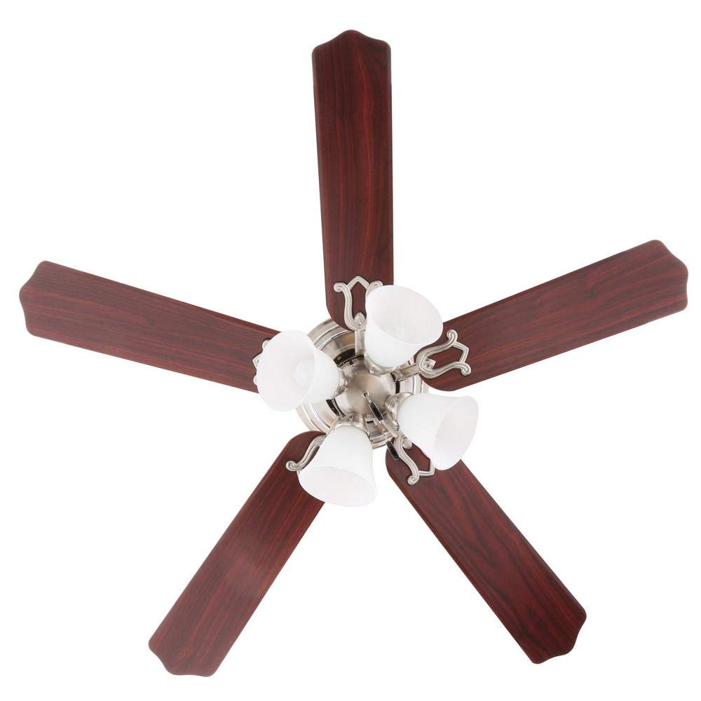 Hampton Bay Carriage House 52 in. LED Brushed Nickel Ceiling Fan