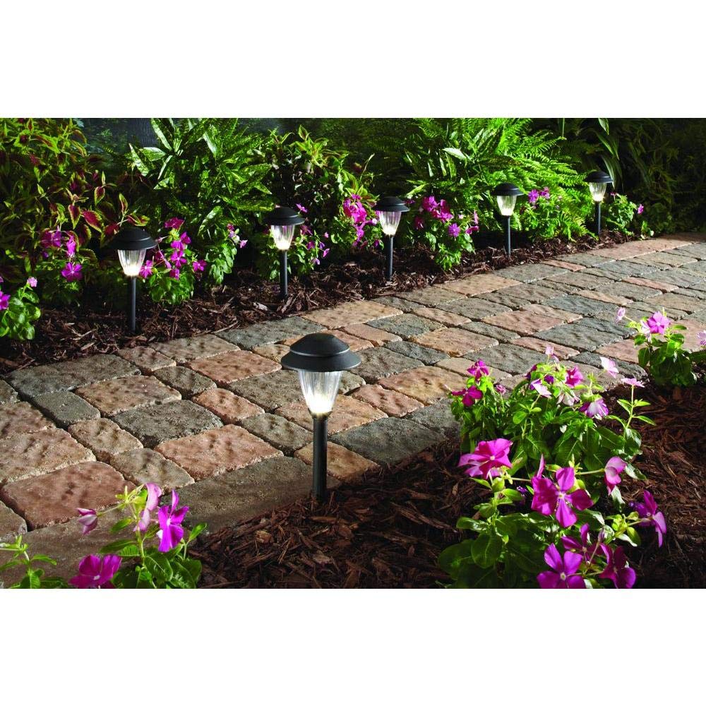 Hampton Bay Low-Voltage Black Outdoor Integrated LED Landscape Path Light Set with Transformer (6-Pack)