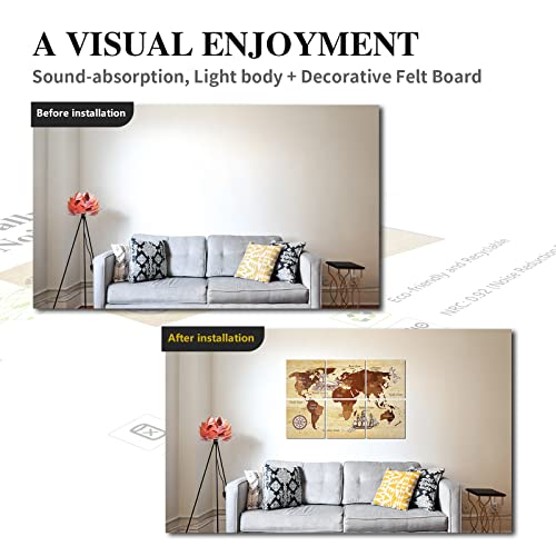 GoTiling Acoustic Panels Art Decorative Sound Absorbing Wall Panel High Density Felt Soundproofing Panel for Walls Acoustic Treatment for Studio,Office and Home, 11.5’’ X 11.5’’inch, 6 Pack