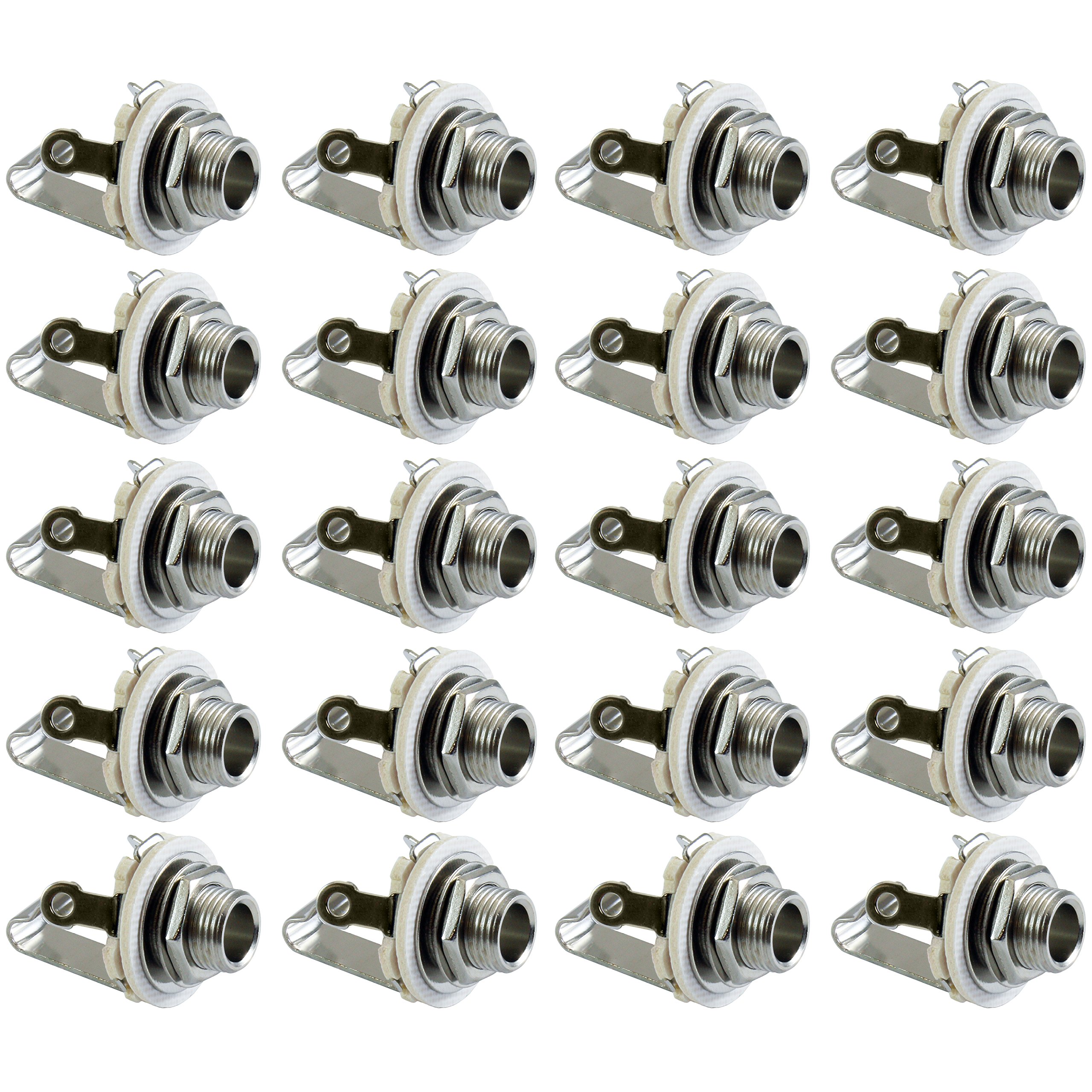 GLS Audio 1/4" Jacks Female TS Mono Panel Mount Jack - 20 PACK