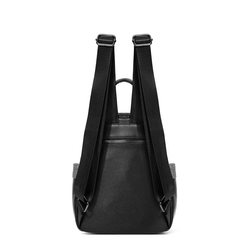 Iswee Leather Women Backpack Small Purse Anti-theft Casual Soft Daypack for Women (Black)