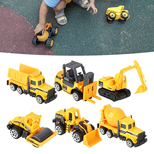 SPYMINNPOO Small Construction Toys,6PCS 1:64 Scale Alloy Plastic Engineering Car Truck Toy Mini Construction Vehicles Toys for Boys Mini Vehicle Constructio Model Kids Gift