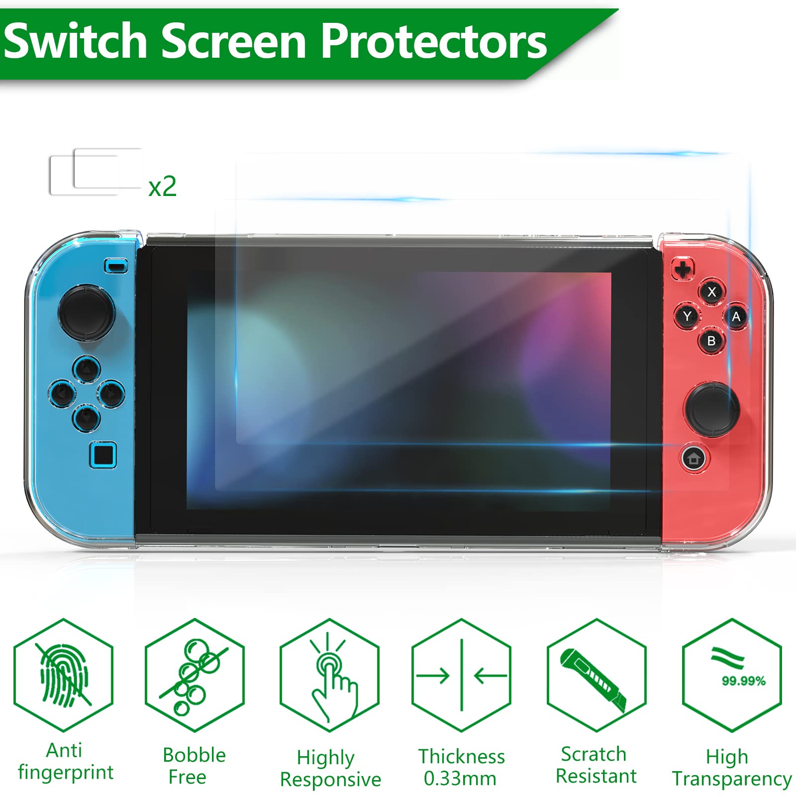 Mooroer Switch Accessories Bundle Compatible with Nintendo Switch, 27 in 1 Gift Kit with Carrying Case, Dockable Protective Case Cover, Screen Protector, Joycon Grip, Steering Wheel & More (Black)