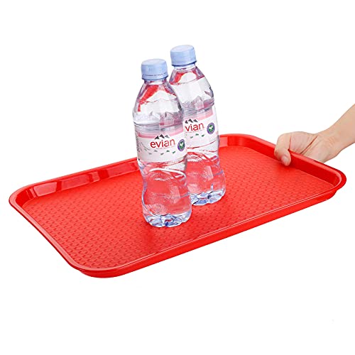 Yarlung 6 Pack Plastic Fast Food Trays, 16x12 Inches Restaurant Serving Trays Set for Coffee Table, Kitchen, Party, 6 Colors