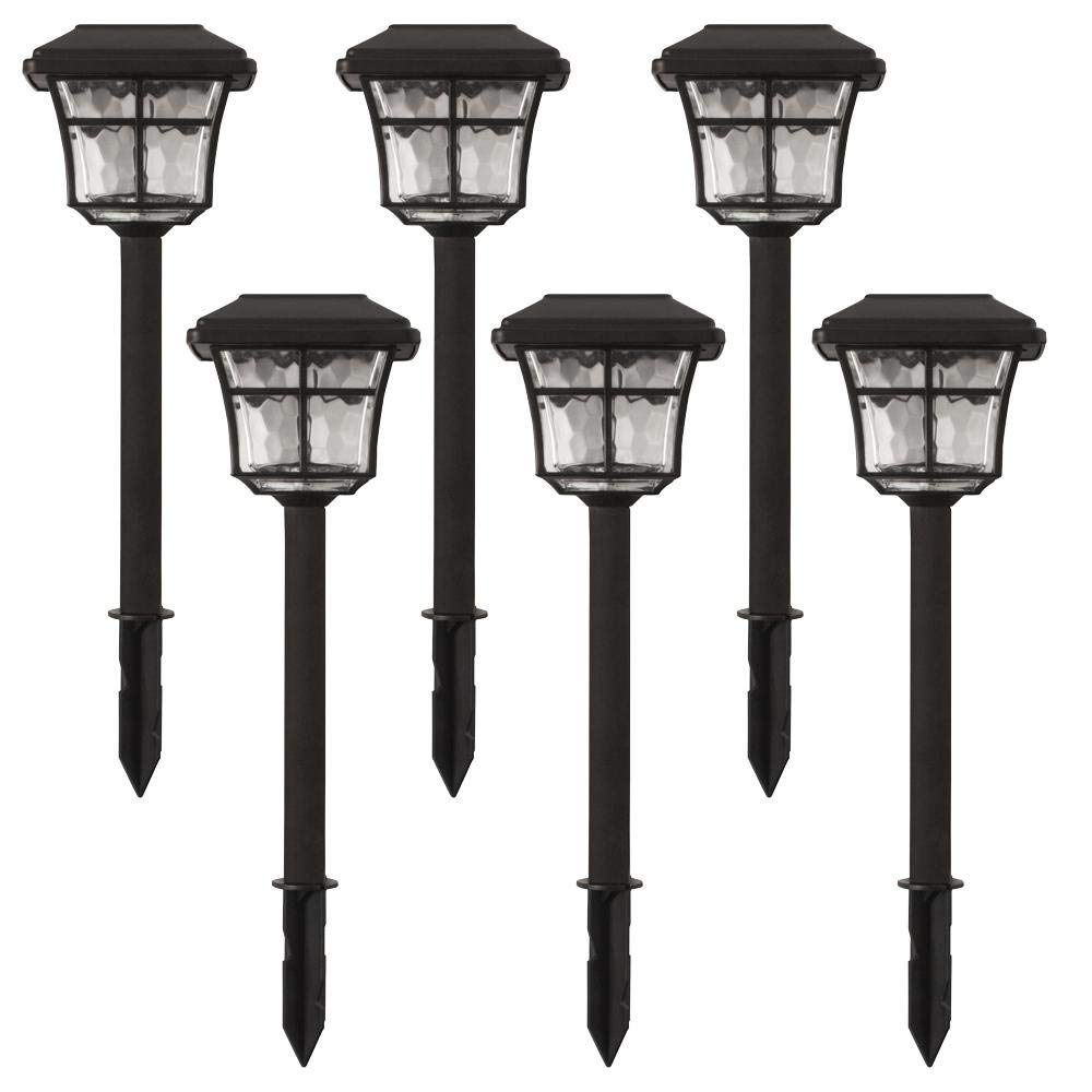 Hampton Bay Solar Powered Dark Bronze Outdoor Integrated LED 3000K Warm White Landscape Path Light (