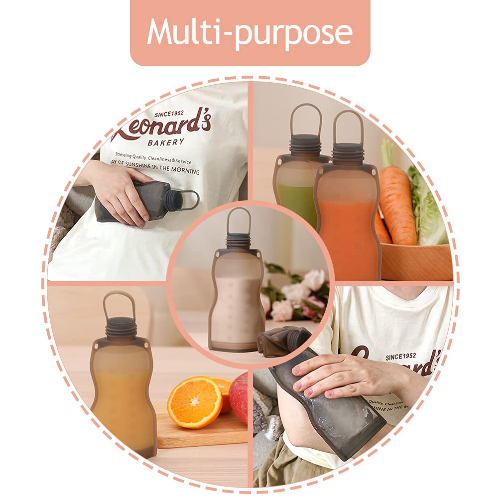 haakaa Silicone Milk Storage Bag Breastmilk Storage Bags Breast Milk Storing Bags, 9oz/260ml, 5 PK