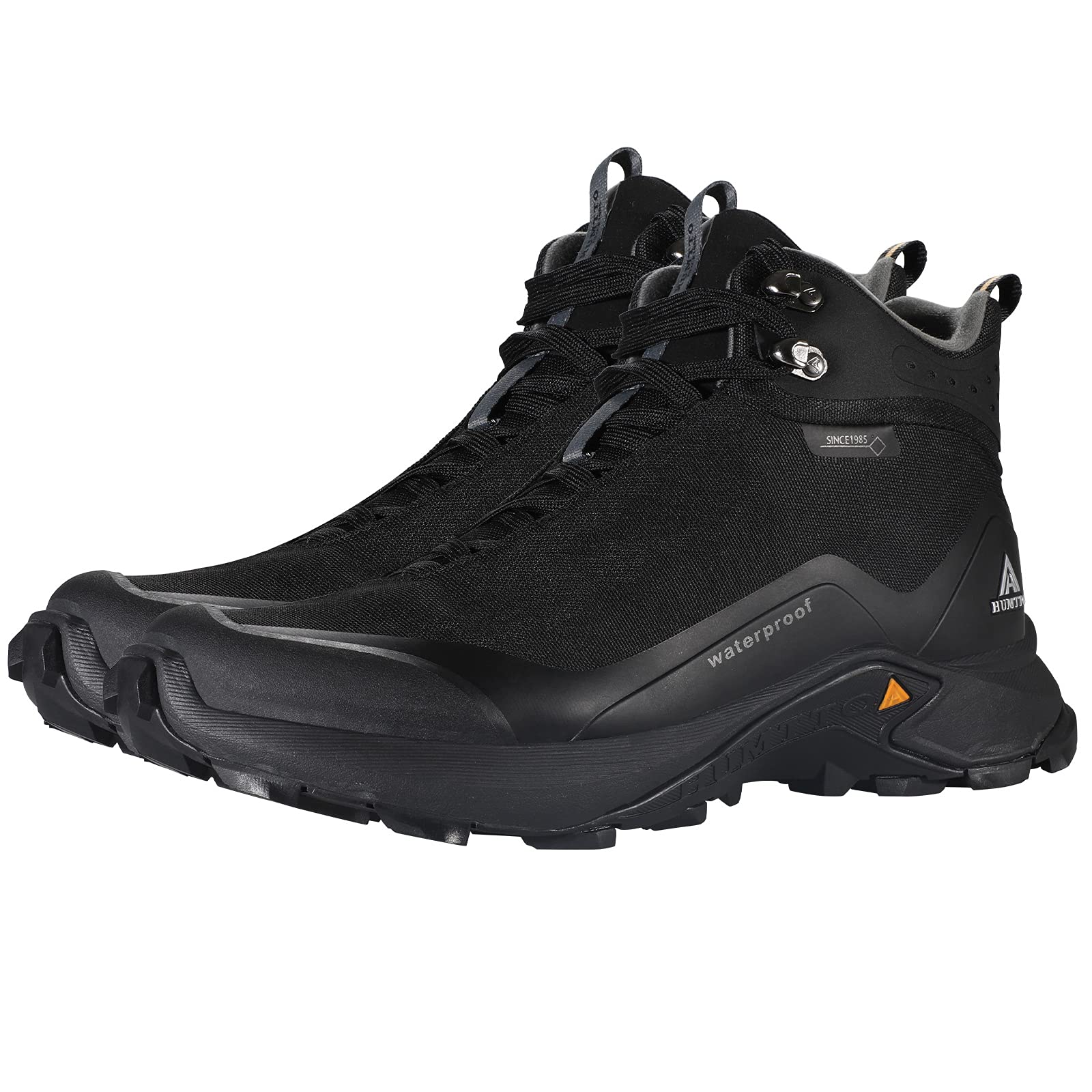 HUMTTO Hiking Shoes for Men Lightweight Anti Slip Outdoor Trekking Ankle Boots (Black, Numeric_9_Point_5)
