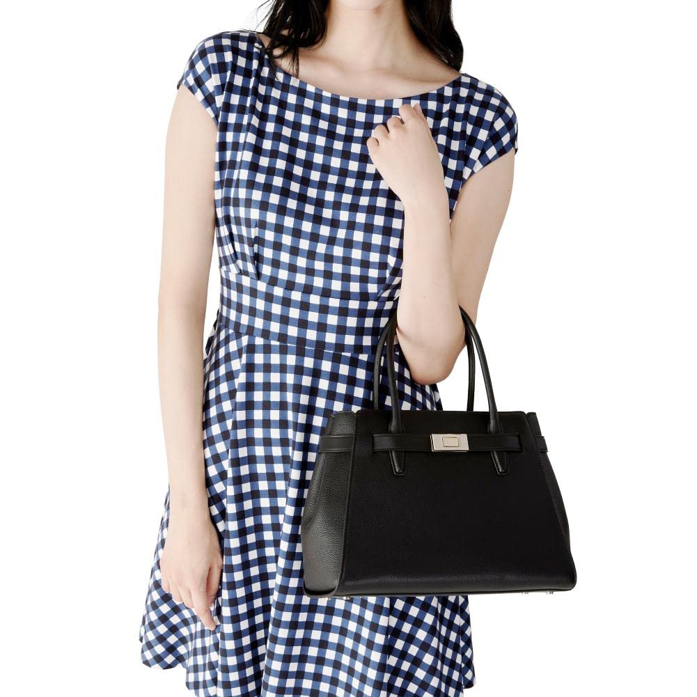 kate spade handbag for women Lucia medium satchel in leather, Black, Medium