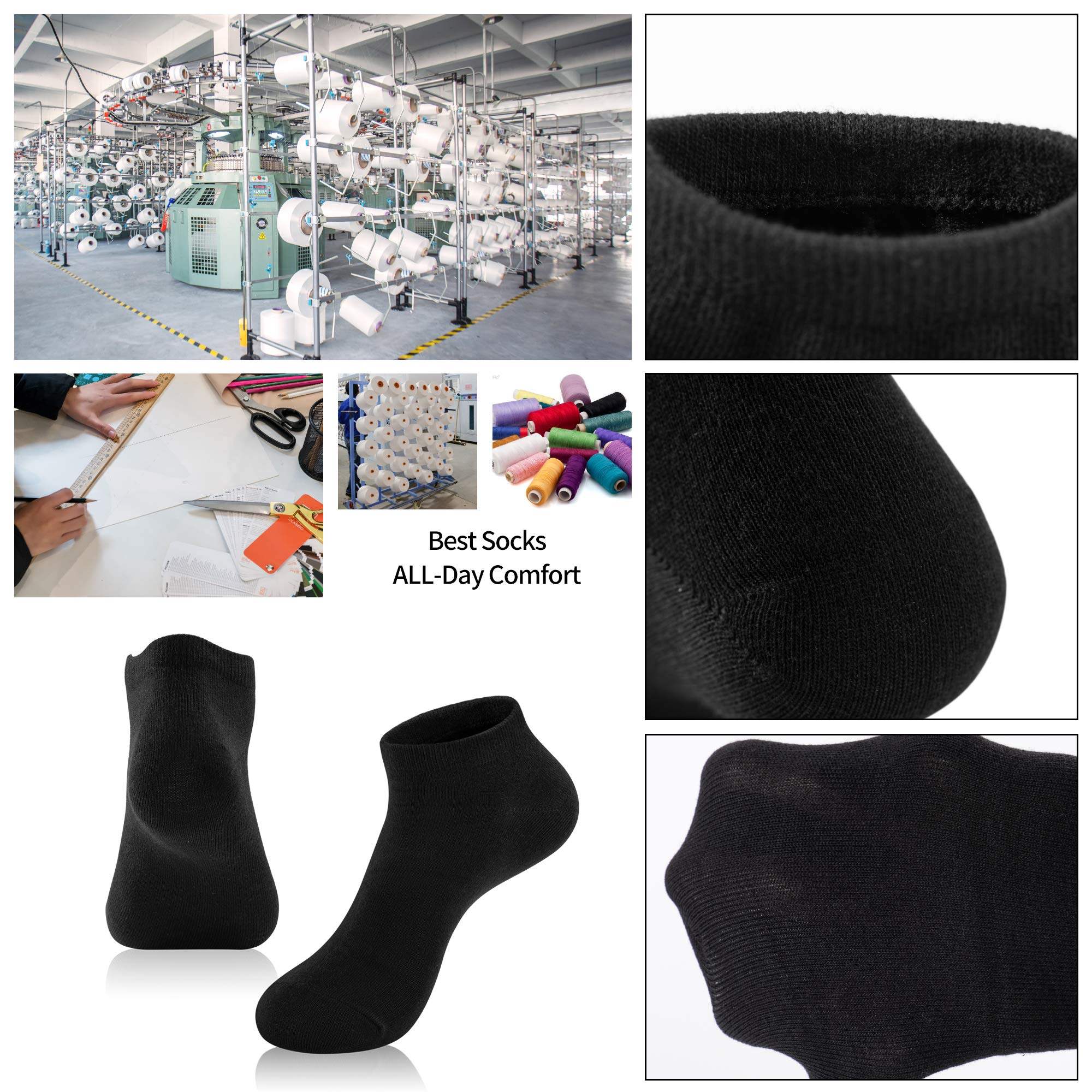 IEOVIEE Women Athletic Ankle Socks Low Cut Cushioned Running Socks Soft Cotton No Show Socks for US Size 7-12(6 Pairs)