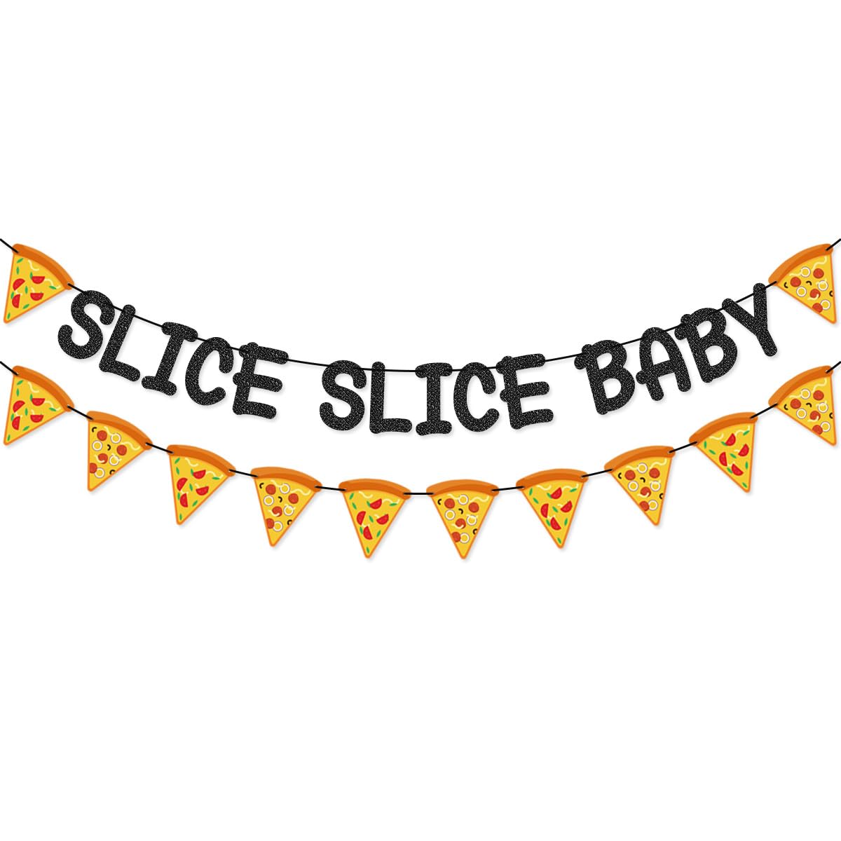 Slice Slice Baby Banner Garland for Pizza Baby Shower Decorations