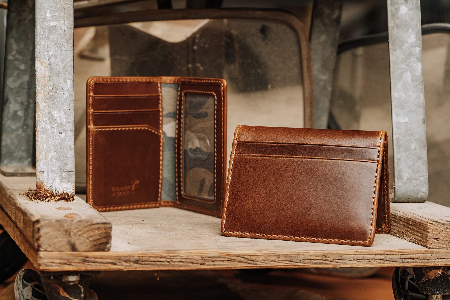 House of Jack Co. Slim Card Wallet | Bifold Credit Card Wallet For Men | Full Grain Cowhide | Minimalist Front Pocket Wallet | Mens Card Holder | Travel Wallet