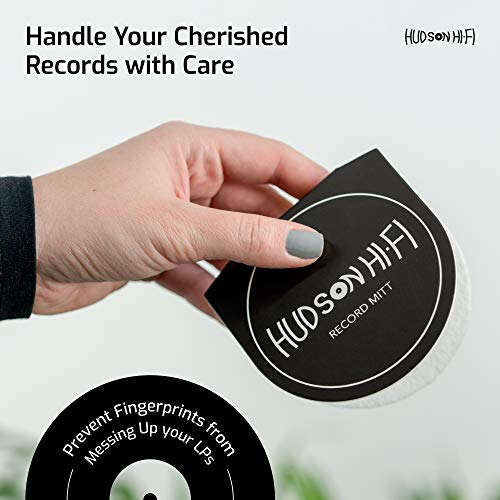 Hudson Hi-Fi Three Pack Record Mitt Anti Static Record Cleaner & Handler - Record Player Accessories with Soft Microfiber Material for Safe Easy LP Handling and Avoiding Dirty Fingers