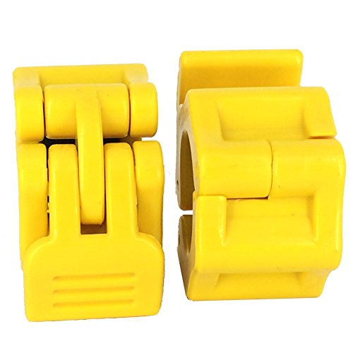 Greententljs Pro 1" Barbell Clamps Clip Pair of Quick Release Locking Workout Weights Plate Collar Clips Lock 1 inch Diameter Standard Bar Weight Lifting/Powerlifting (Yellow)