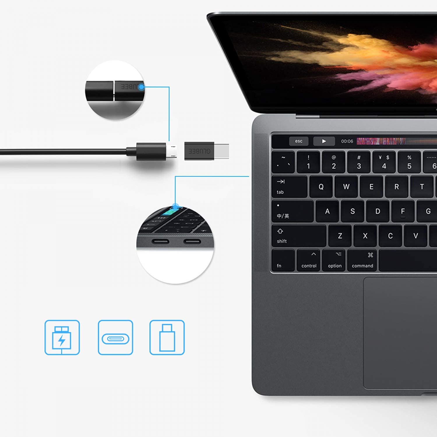 GLUBEE USB-C Adapter to Micro USB Adapter for Stylus Pen for iPad Pen High Precision Tilt Sensitivity Palm Rejection Compatible with iPad 6th-10th Gen, Stylus for iPad Pro 11''/12.9'