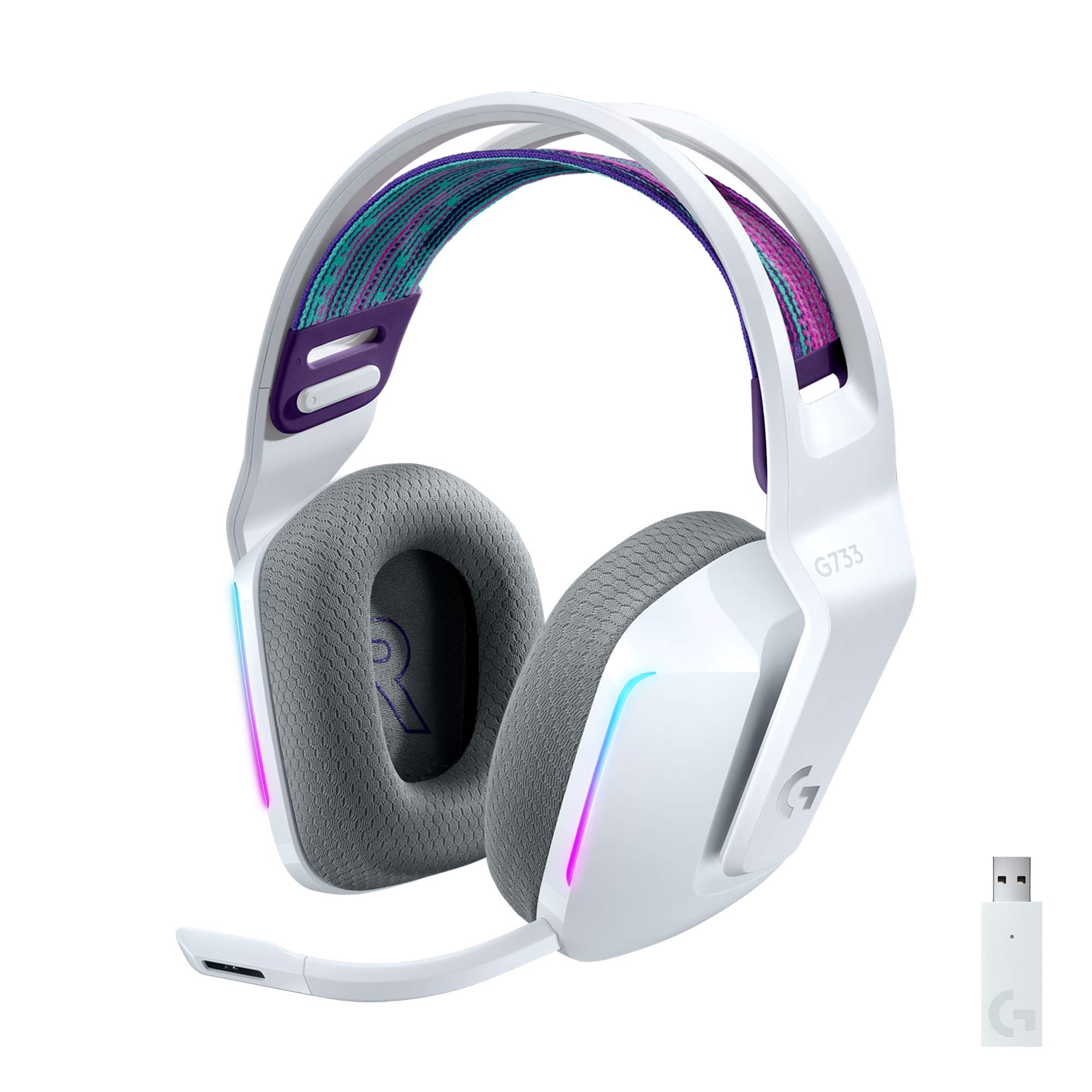 Logitech G733 Lightspeed Wireless Gaming Headset + Logitech G PRO X Superlight Wireless Gaming Mouse - White