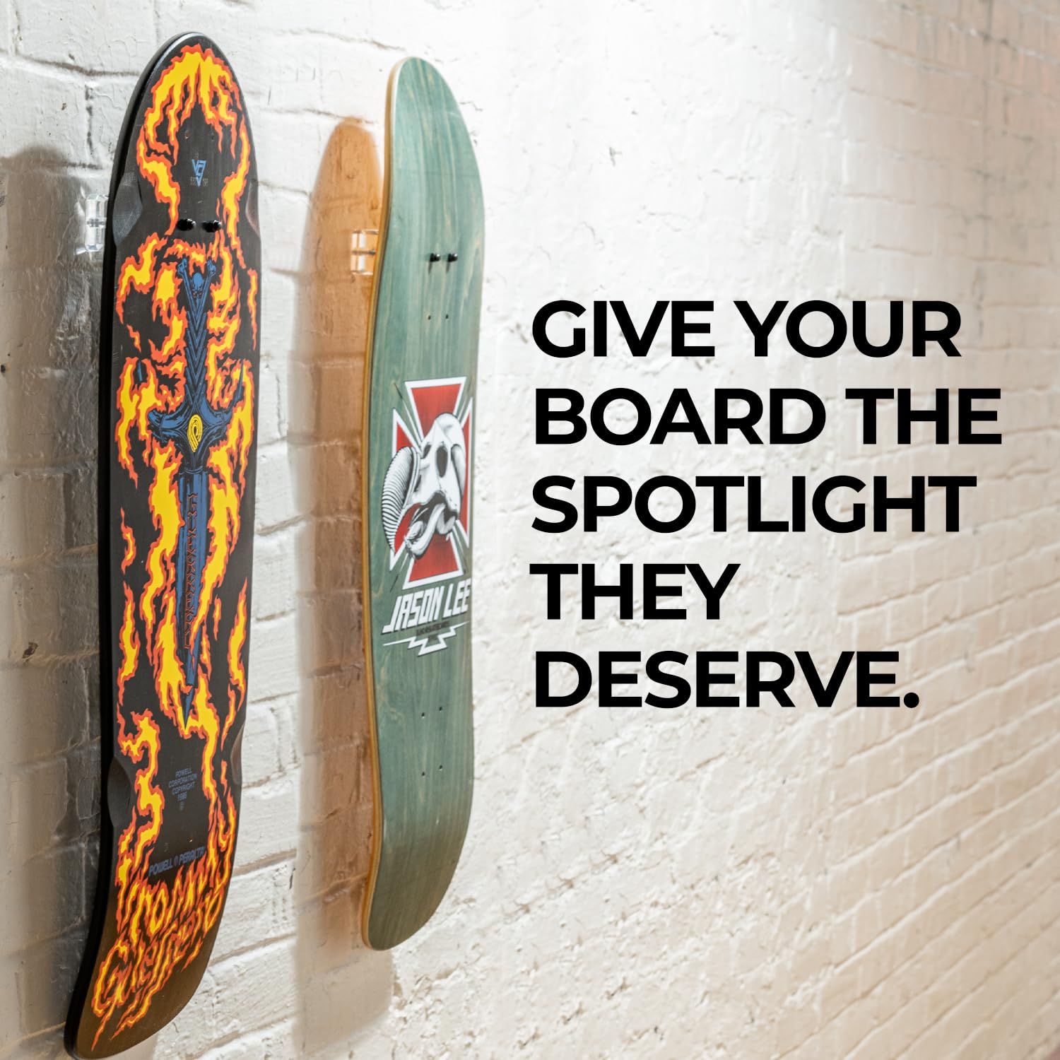 Ghost Mounts Luxury Skateboard Wall Mount - Premium Skateboard Mount for Floating Display, Strong & Durable, Secure Deck Display Skateboard Hanger (Light Pink)