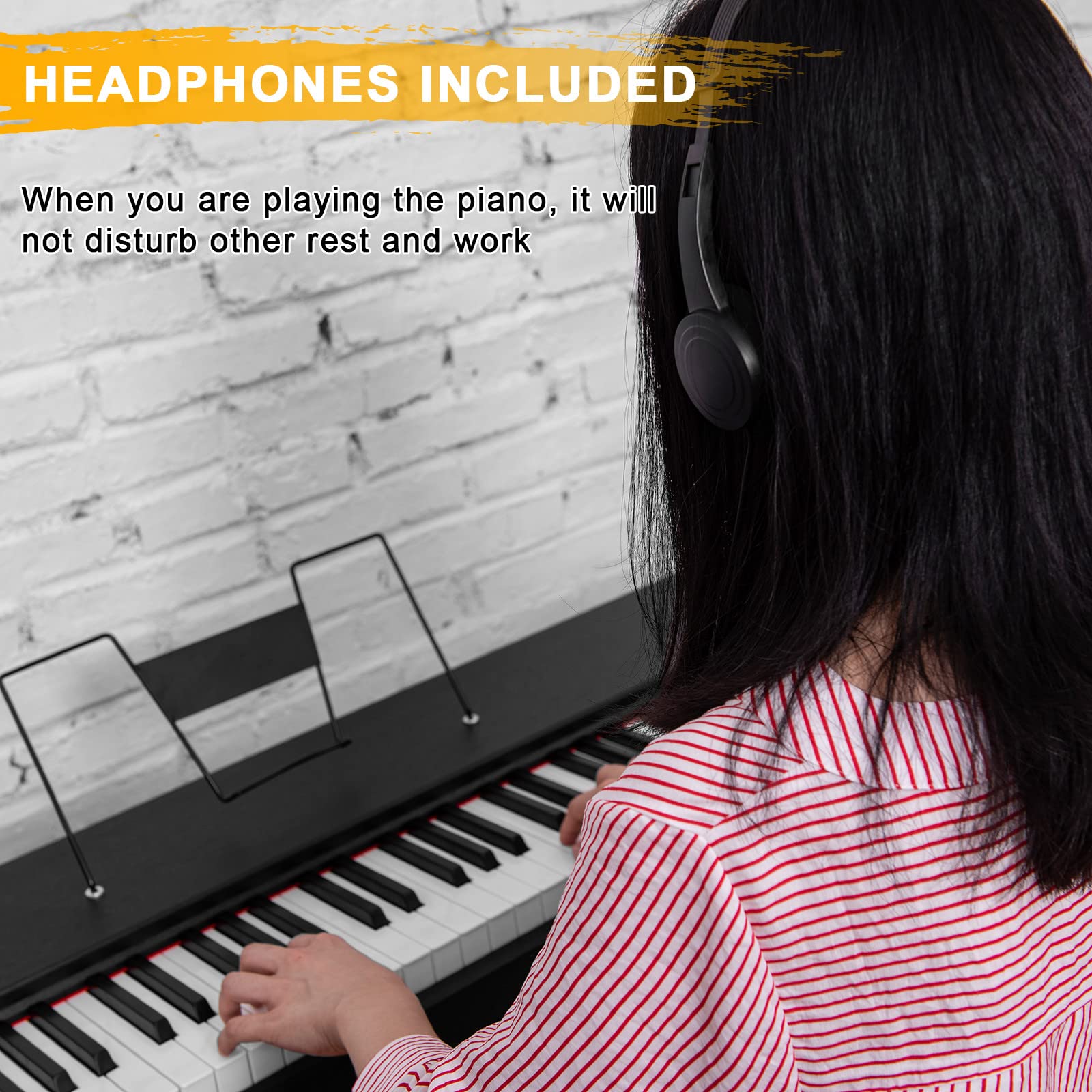Ktaxon 88 Key Electric Keyboard Piano, Digital Piano with Touch/Transpose Control, Split/Touch Control, Built-in two 10 W Stereo Speakers, Recording & Play Function