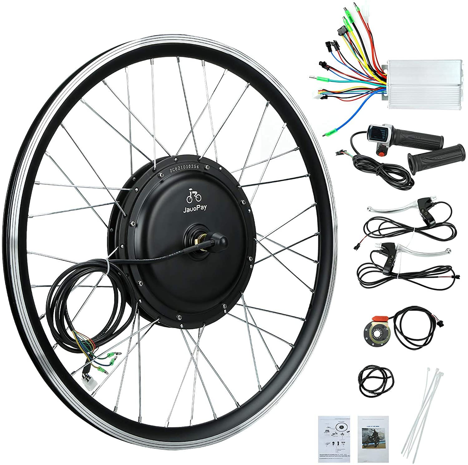 JauoPay 48V 2000W Electric Bicycle Conversion Kit 26" E-Bike Front Wheel 43mile/h (70km/h) High Speed Direct Drive Dual Mode Controller Electric Bike Conversion Kit