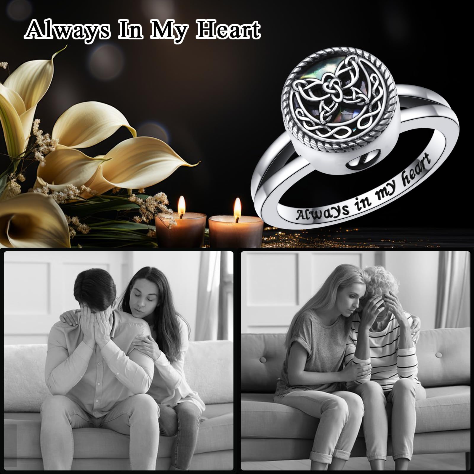 Mother's Day Evil Eye Ring S925 Sterling Silver Adjustable Eye Rings for Women Jewelry