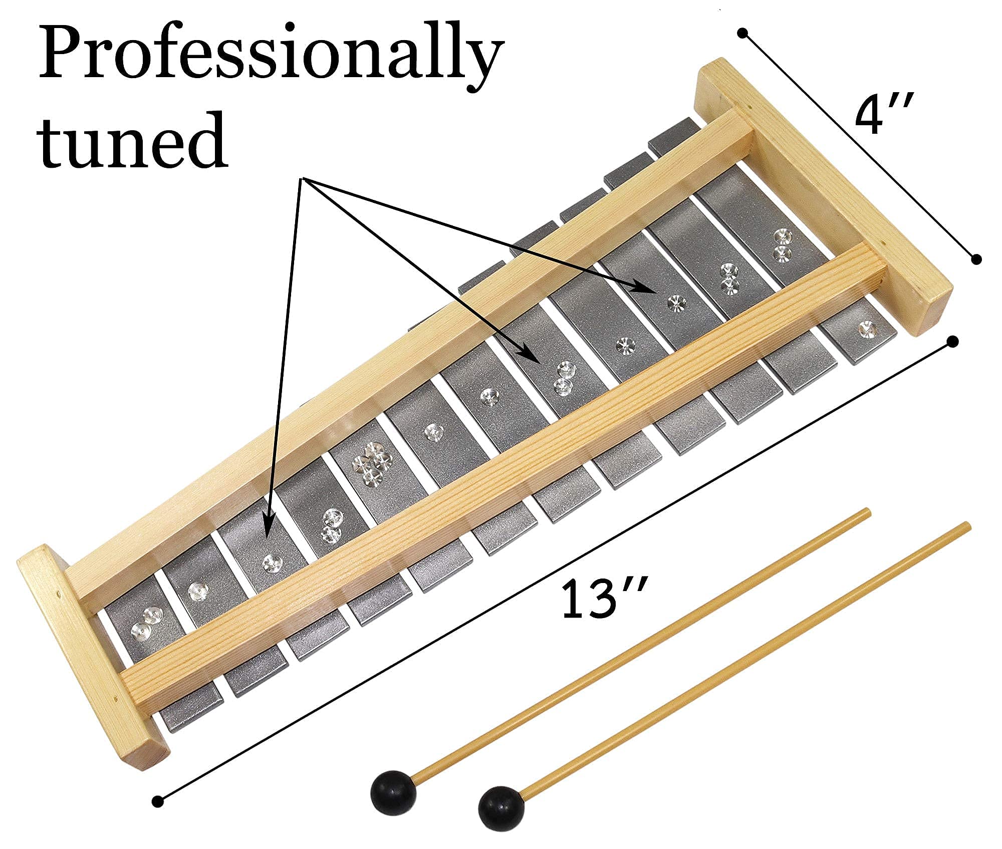 Glockenspiel 12 Note - Play-by-Picture Xylophone with Sheet Music Book - 34 Easy Play Songs