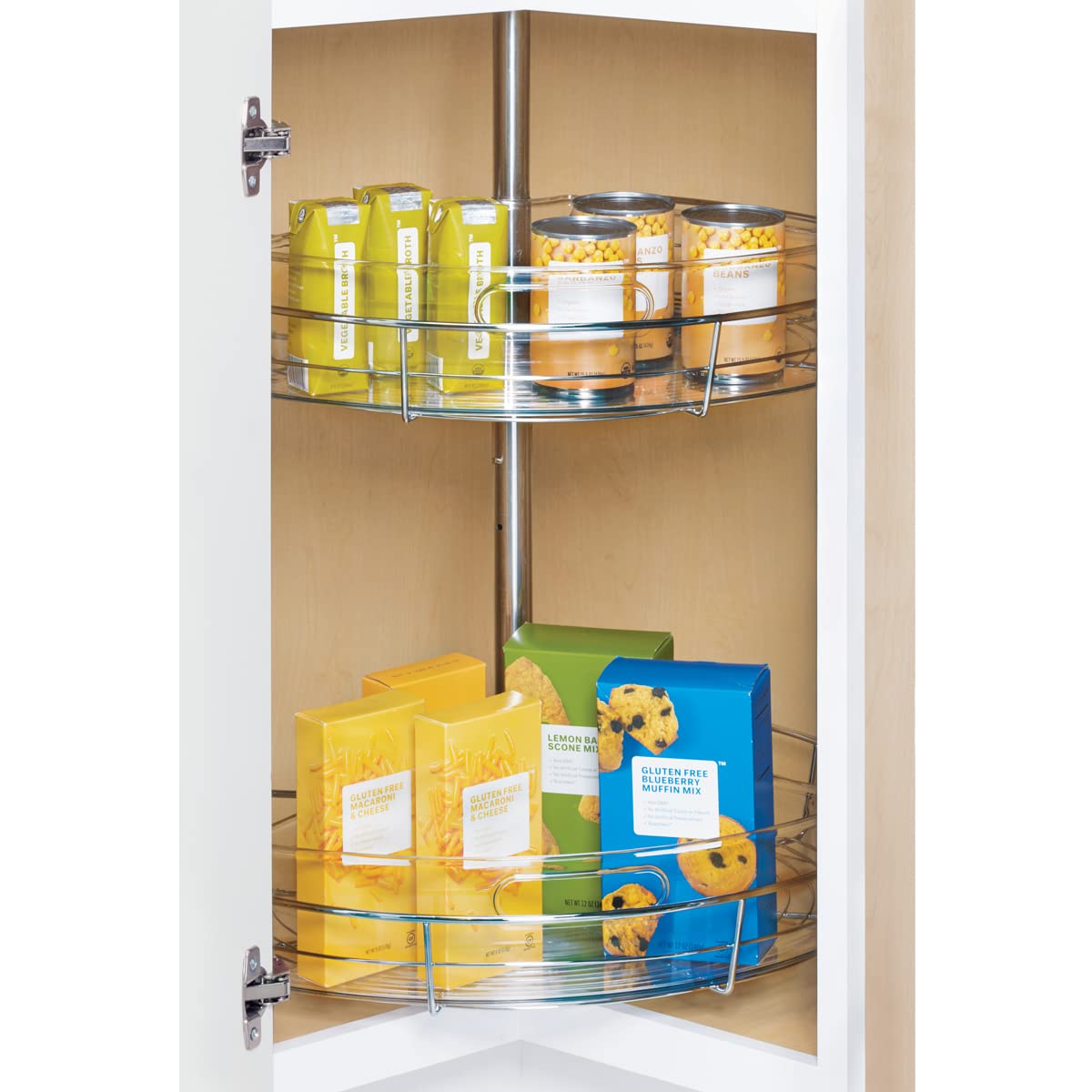 iDesign Recycled Plastic 1/4 Wedge Lazy Susan Turntable Organizer with Handle, Pantry, Bathroom, General Storage and More β 16.5" x 11" x 4", Clear (Pack of 2)