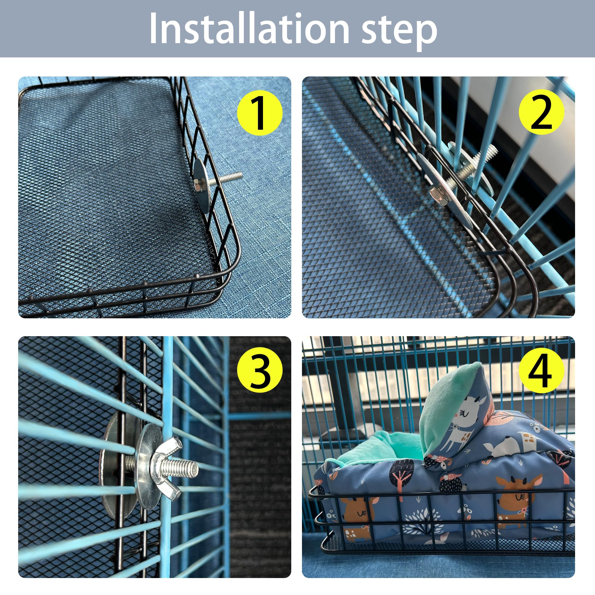 Guinea Pig Rat Hammock Metal Year-Round Use,Small Animal Hanging Hammock for Cage Chew Proof,Mini Pet Covered Nest Hammock and Metal Basket for Rat, Mouse, Chinchilla, Sugar Glider, Ferret