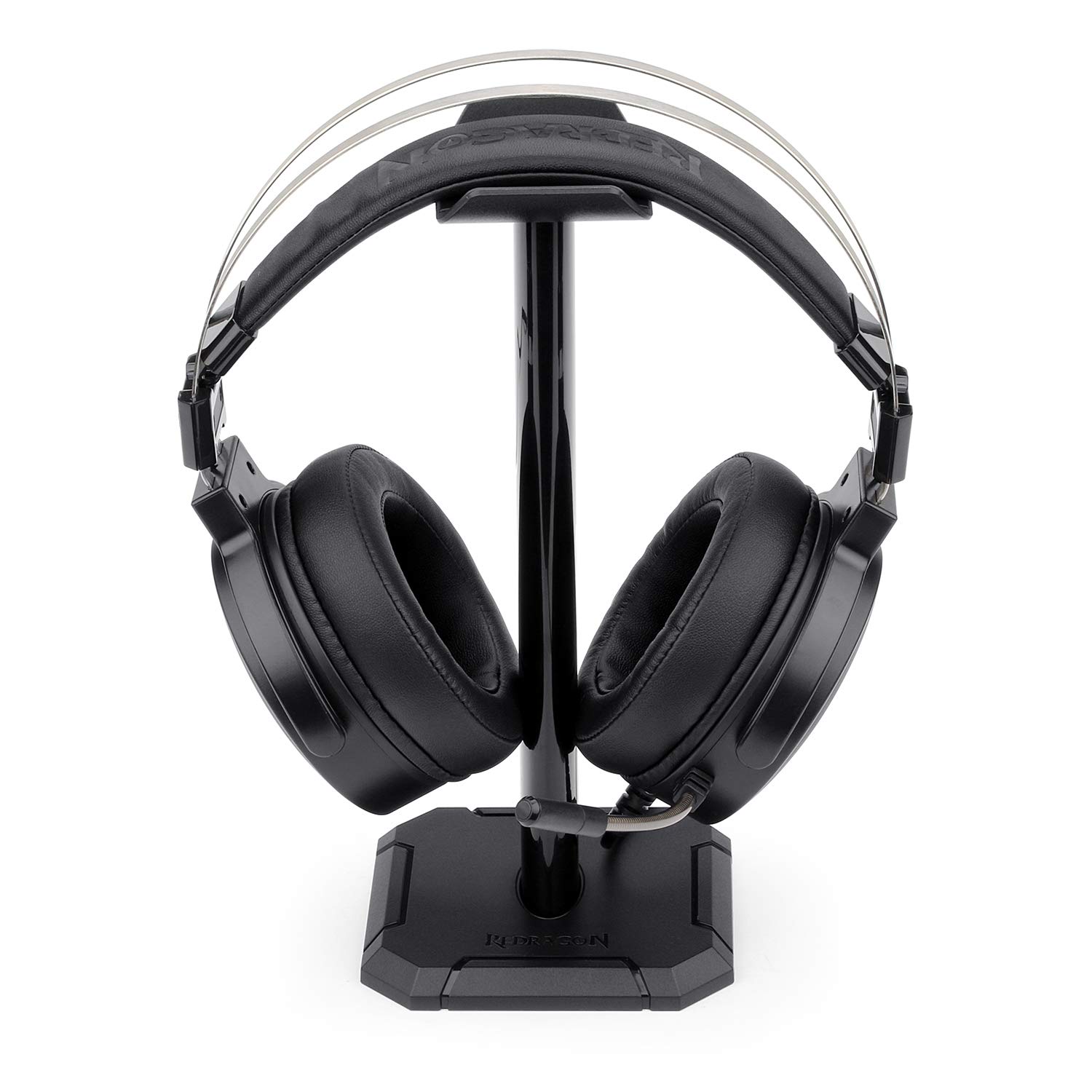 HUO JI Lamia Gaming Headset with 7.1 Surround Sound, Volume Control, Noise Cancelling, RGB Light, Stand, Over Ear Wired Headphone, with Mic for PC, PS4, Black