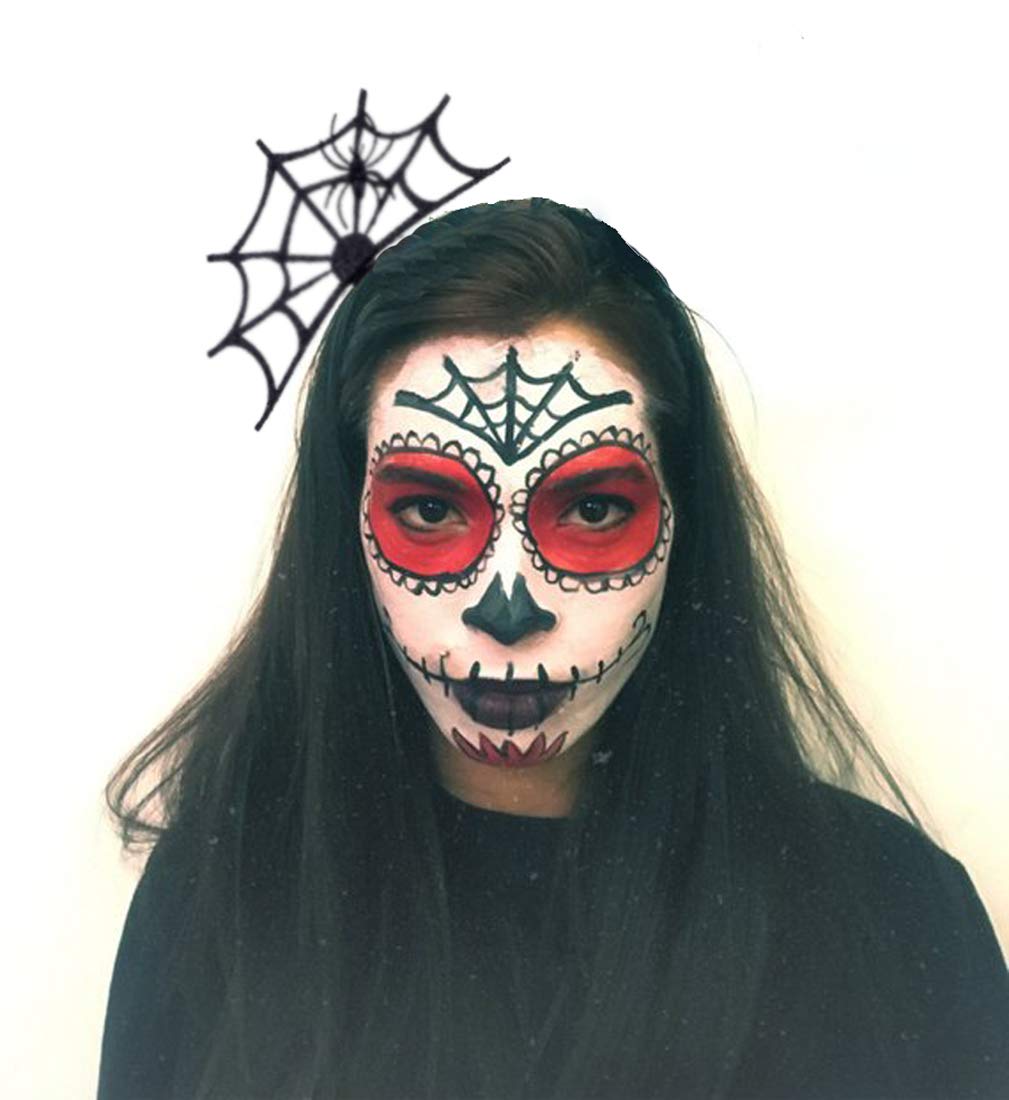Halloween Spider Web Fasciantor Spider Spiderweb Halloween Party Head Piece (Black Spider)