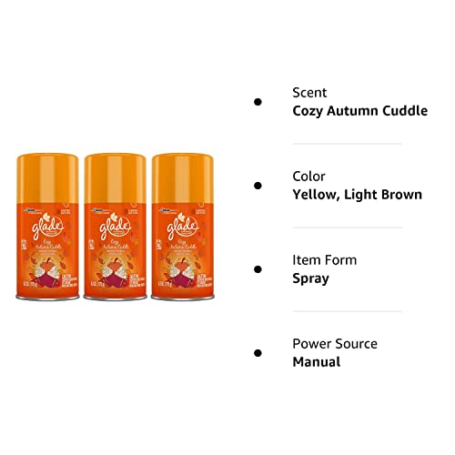 Glade Automatic Spray Refill - Limited Edition - Winter Collection 2017 - Cozy Autumn Cuddle - Net Wt. 6.2 OZ (175 g) Per Refill Can - Pack of 3 Refill Cans