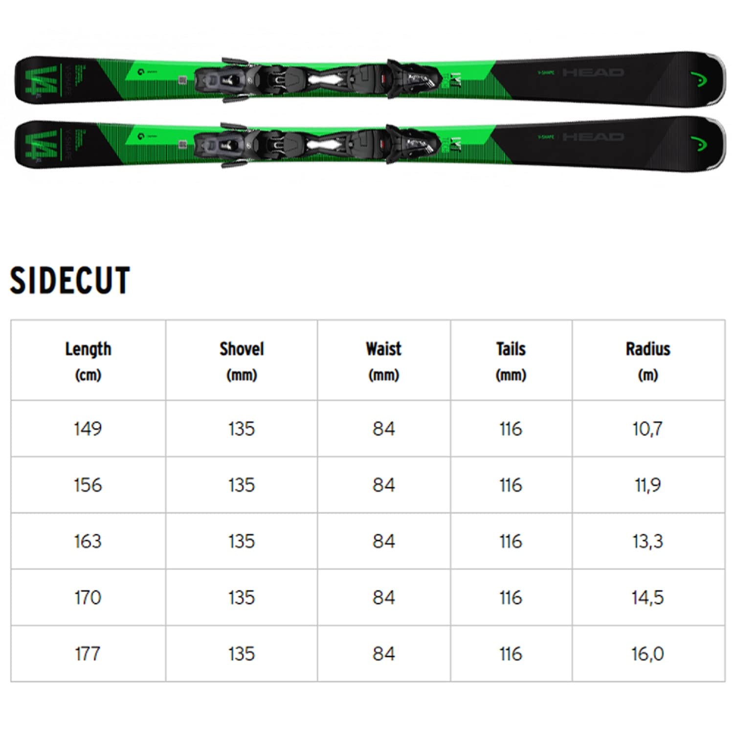 HEAD Unisex V-Shape V4 XL LYT Tech Graphene Lightweight All-Mountain Skis with PR 10 GW Promo Bindings, 156 cm
