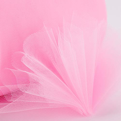 Tulle Rolls 6â by 100 Yards (300 feet) Tulle Roll Spool Fabric for DIY Tutu Skirts Wedding Baby Shower Crafts Decorations Party Supplies (Light Pink)