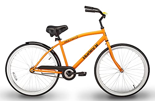 Hurley Bikes Malibu Cruiser Single Speed Bicycle (Orange, Medium / 17 Fits 5'4"-6'0")