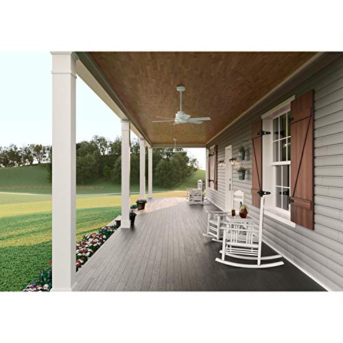 Hunter Fan Company Kennicott 44-inch Indoor/Outdoor Fresh White Casual Ceiling Fan Without Light Kit, Includes Wall Control, Reversible WhisperWind Motor, and SureSpeed Technology